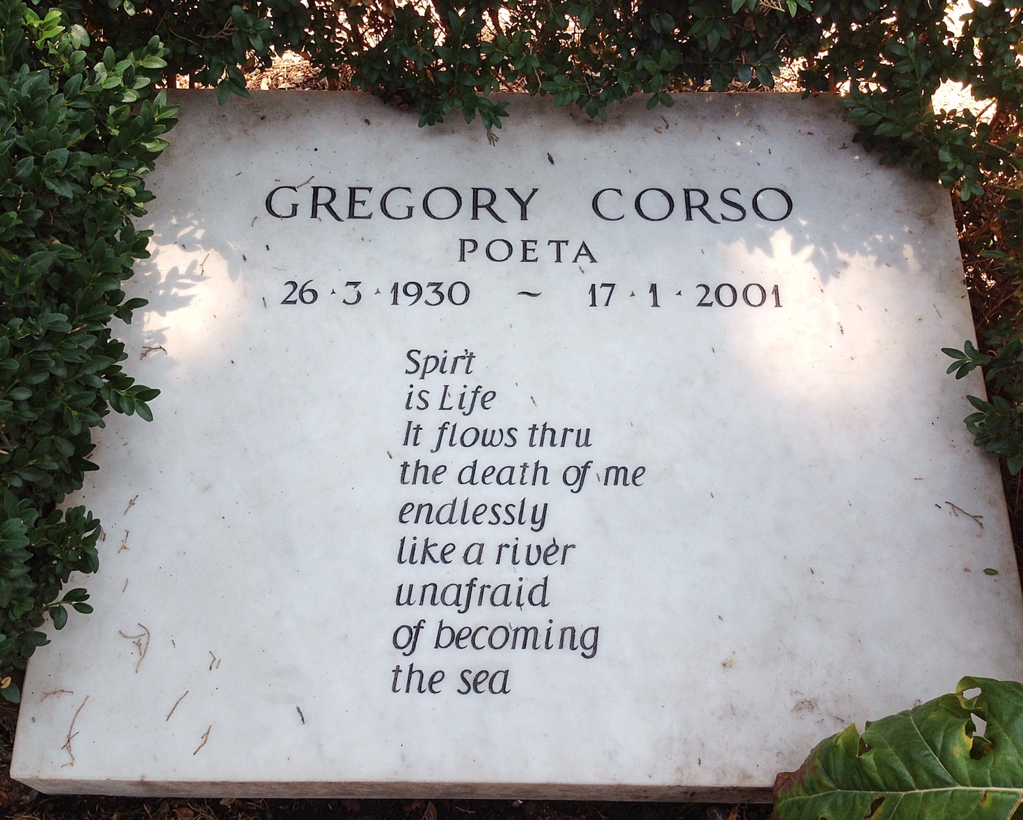 Dios ama a sus hijos, yeah!: Marriage, Gregory Corso