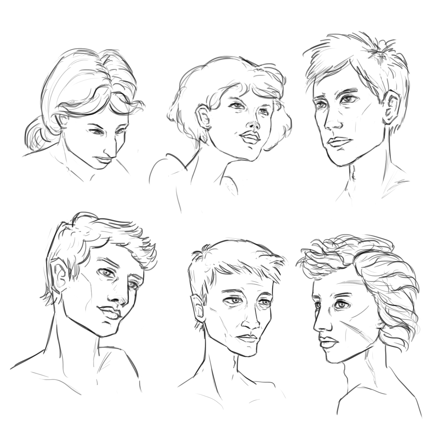 Mee-Lin's Art: Heads practice