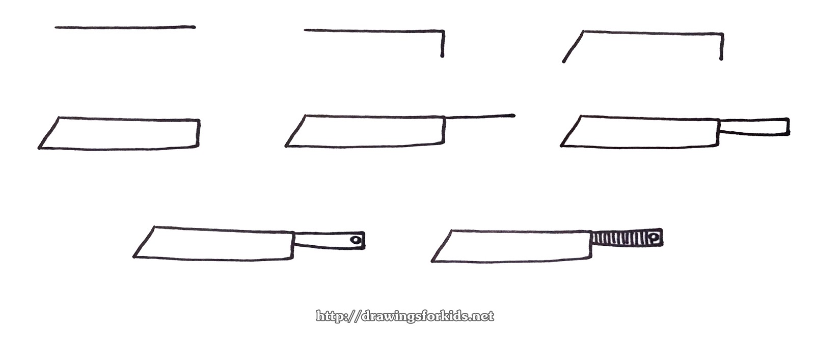 How to draw a Knife for kid