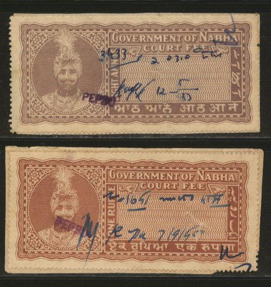 Heritage of India stamps site: Indian Princely State Nabha Fiscal Court ...