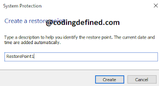 Create System Restore Point in Windows 10 - Coding Defined