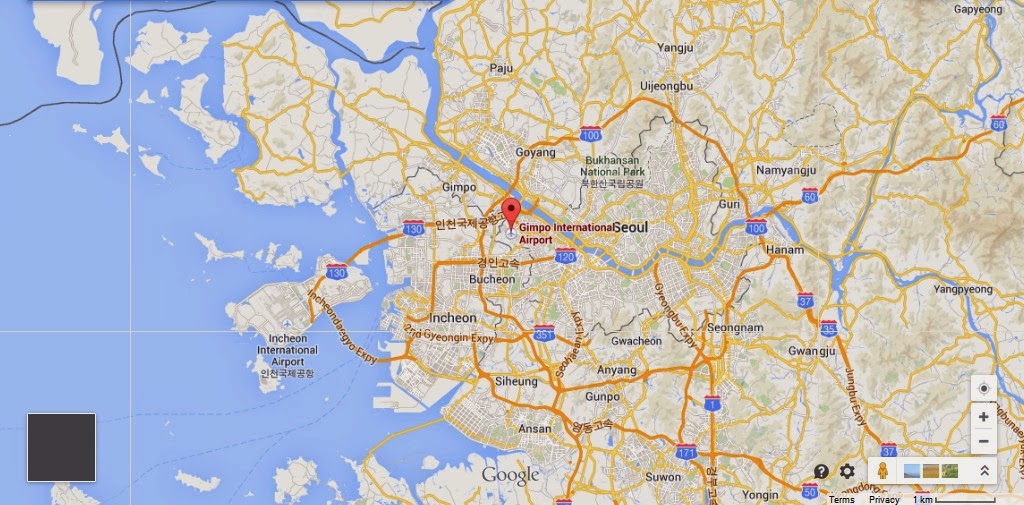 Detail Gimpo International Airport Seoul Location Map