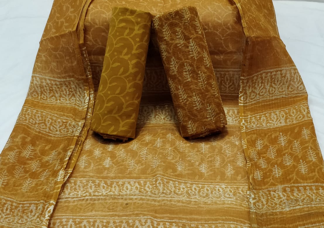 Block printed kota cotton suits
