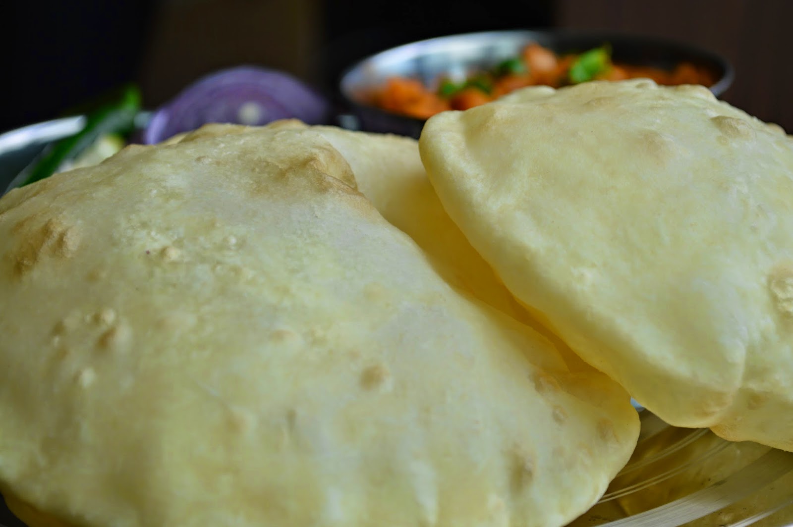 Cholle Bhature/ Bhatura / Indian fried bread.