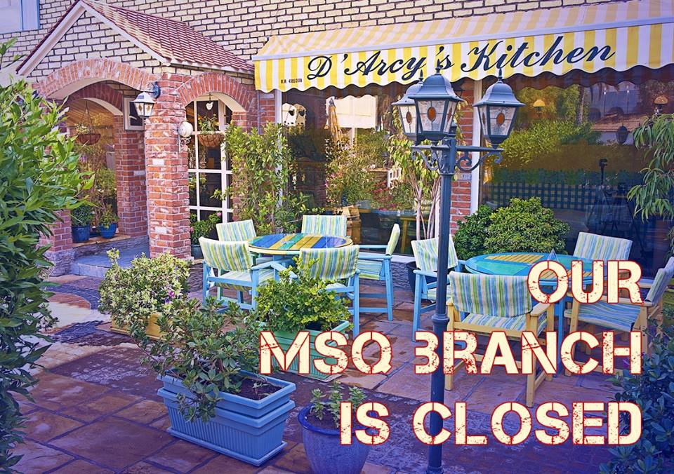 Food For Thought: End of an era as Darcy's Kitchen ( MSQ branch) shuts ...