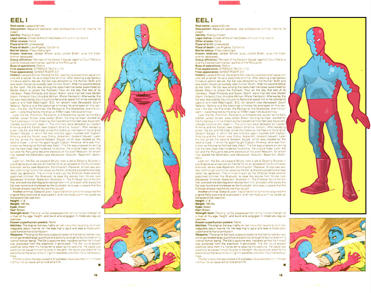 The Official Handbook to the Marvel Universe - REDUX Edition: THE EEL ...