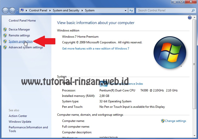 Cara membuat Syastem Restore di Windows 7