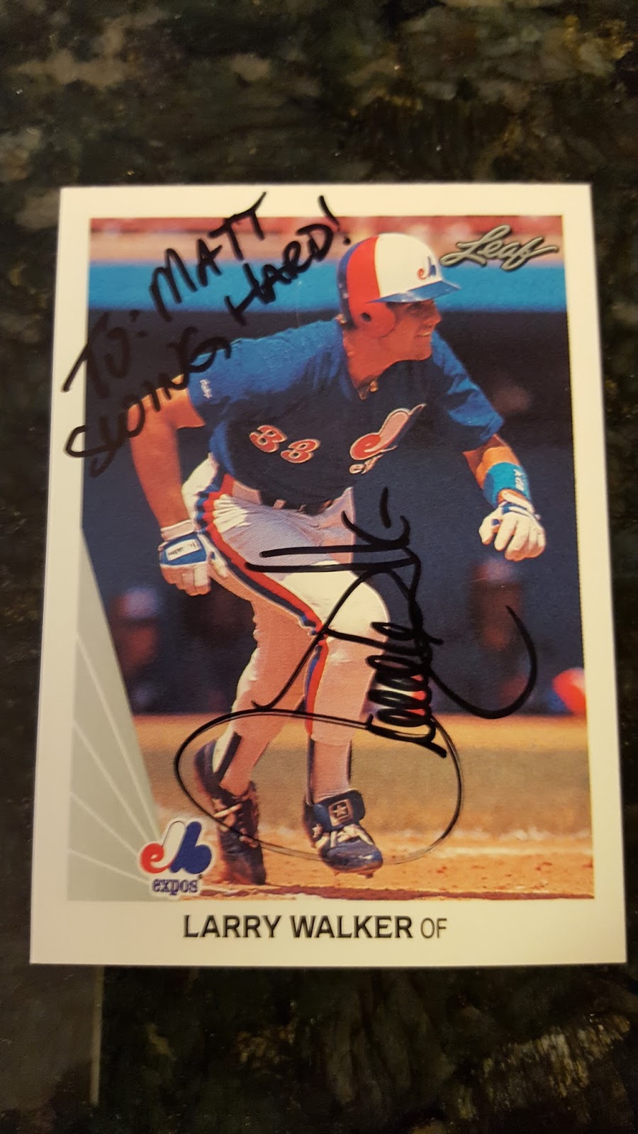 Autograph Through The Mail Athletes: Larry Walker