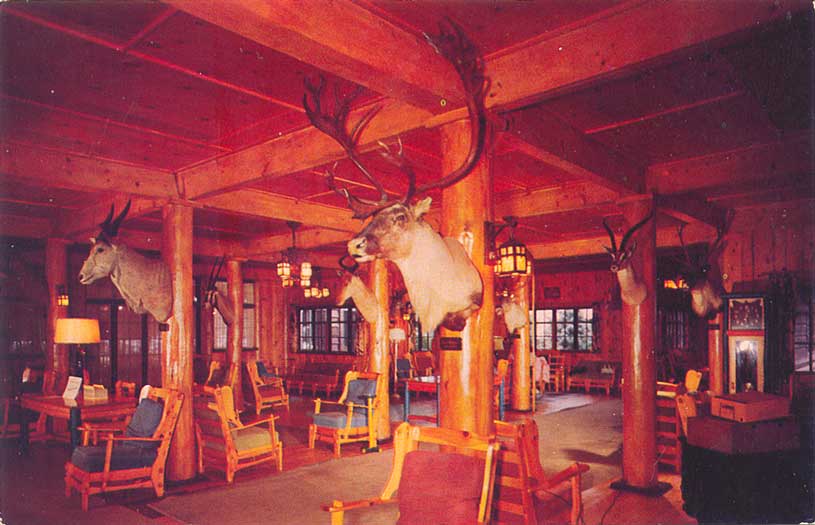 POSTCARDY: the postcard explorer: Breezy Point Lodge Rustic Lobby
