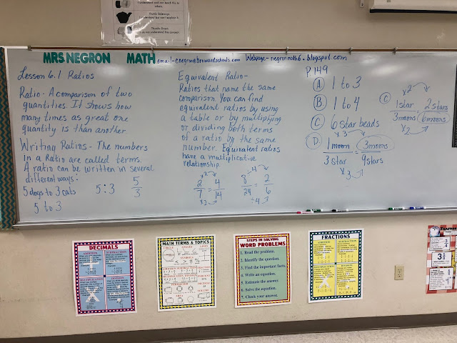 Mrs. Negron 6th Grade Math Class: Lesson 6.1 Ratios