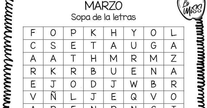 SOPA DE LETRAS MARZO