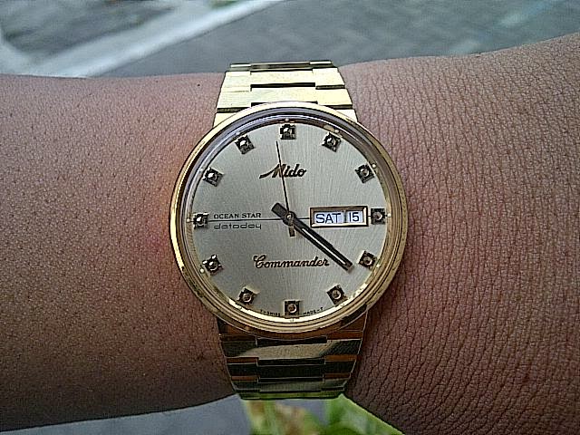 Jam tangan kuno antik dan MODERN: MIDO COMMANDER GOLD PLATED Tahun 2003 ...
