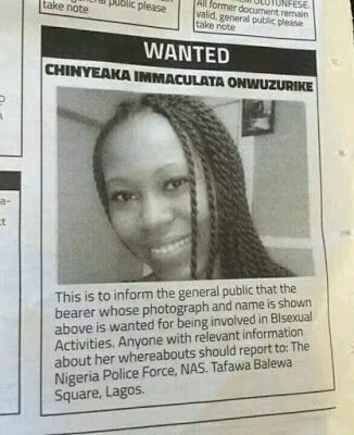 Nigerian Woman Declared Wanted By Police for Being Bisexual