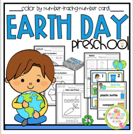 Earth Day Color by Number-Trace the Pictures and More ~ Preschool ...