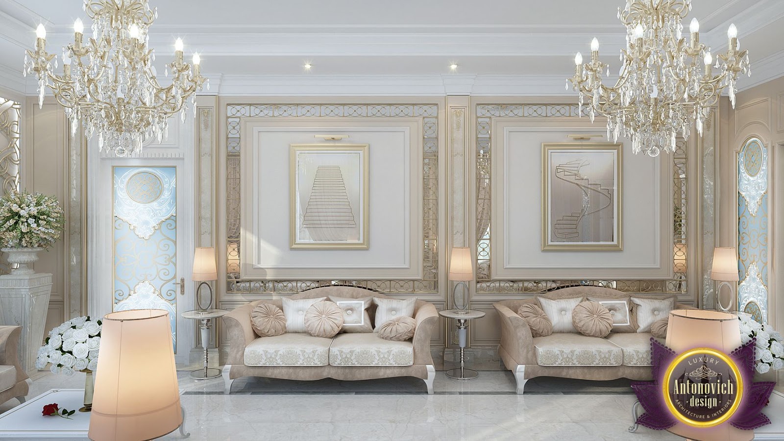 LUXURY ANTONOVICH DESIGN UAE: Interior design living room by Katrina ...
