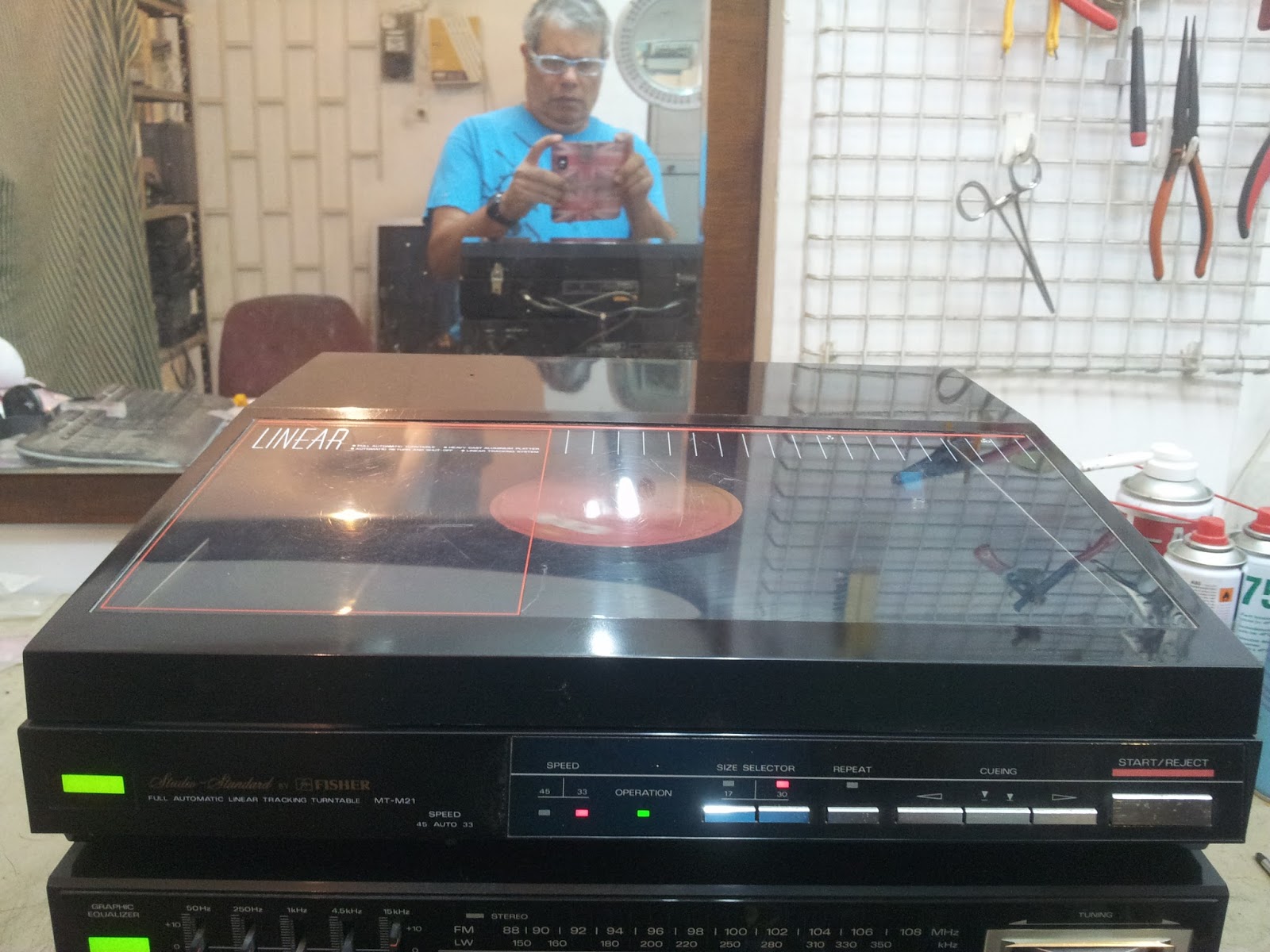 תיקון פטיפונים - ראש אלקטרוני: FISHER MT-M21 linear tracking turntable