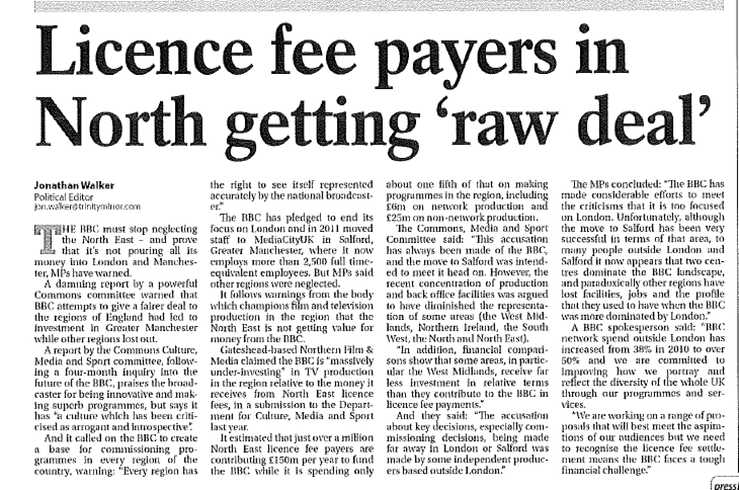 Tom Gutteridge: Recent Press Articles