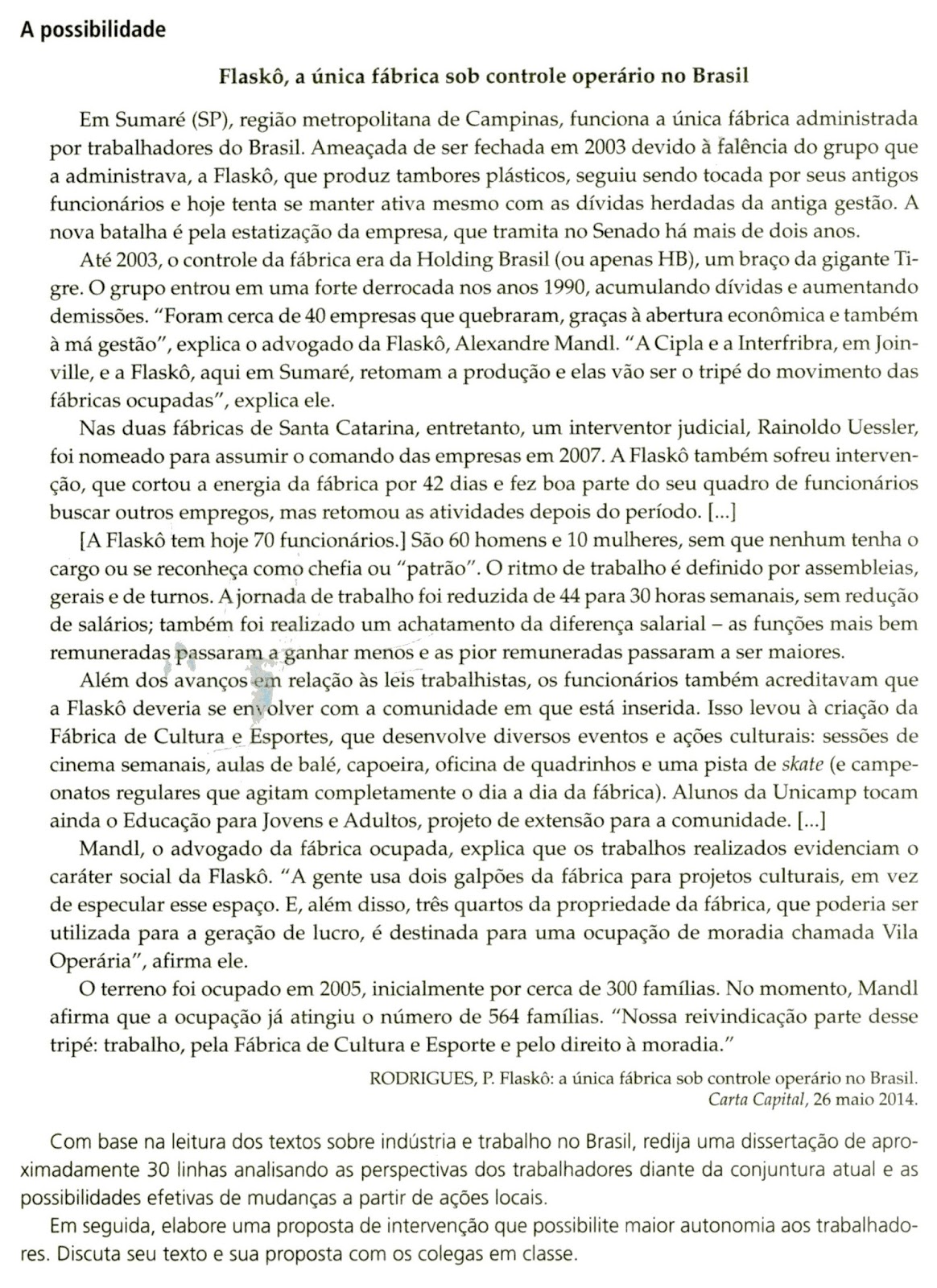 Flaskô, a única fábrica sob o controle operário no Brasil