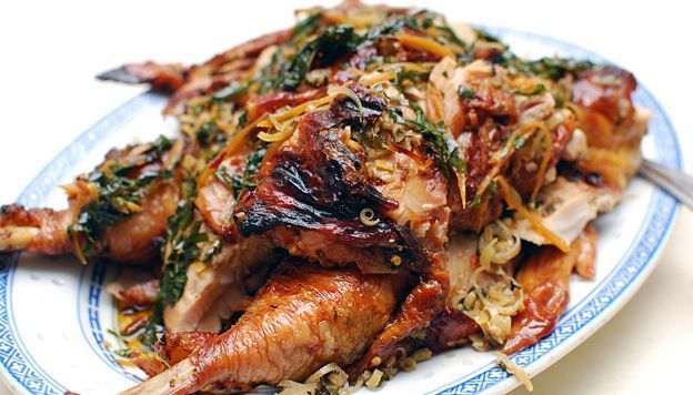 Tara kumain: Grilled Brick Chicken with Lemongrass and Thai Basil