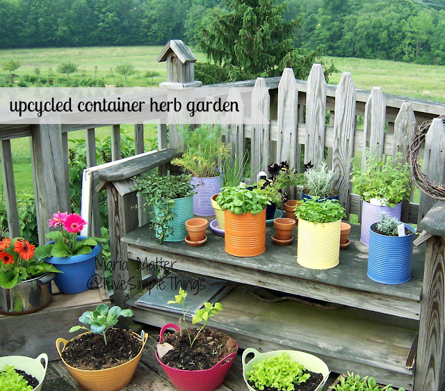 Five Simple Things: Upcycled Container Herb Garden - Herbs 101