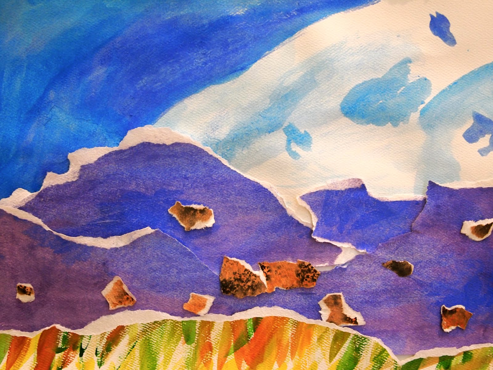 new city arts: second grade watercolor landscapes