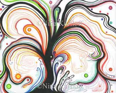 Nina Kuriloff - Tree, Nature & Abstract Art: Colorful Drawing of ...