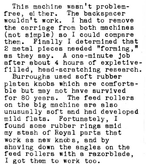 Burrowing into Burroughs typewriters/ /THE TYPEWRITER REVOLUTION