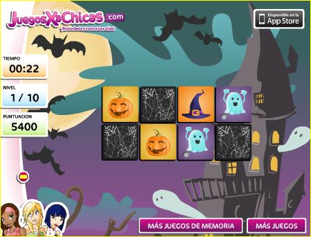Jugando y aprendiendo juntos: Halloween, 9 juegos de memoria