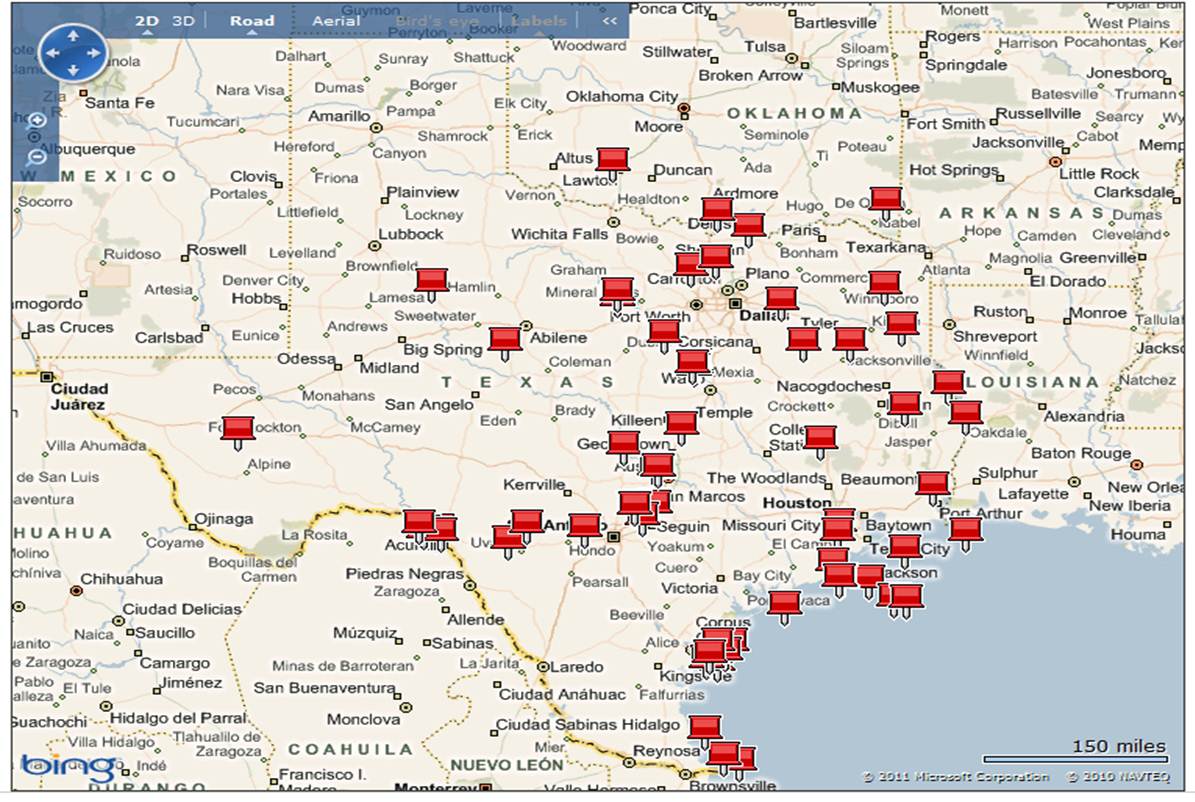 Texas Scuba Diving: Interactive Dive Site Map