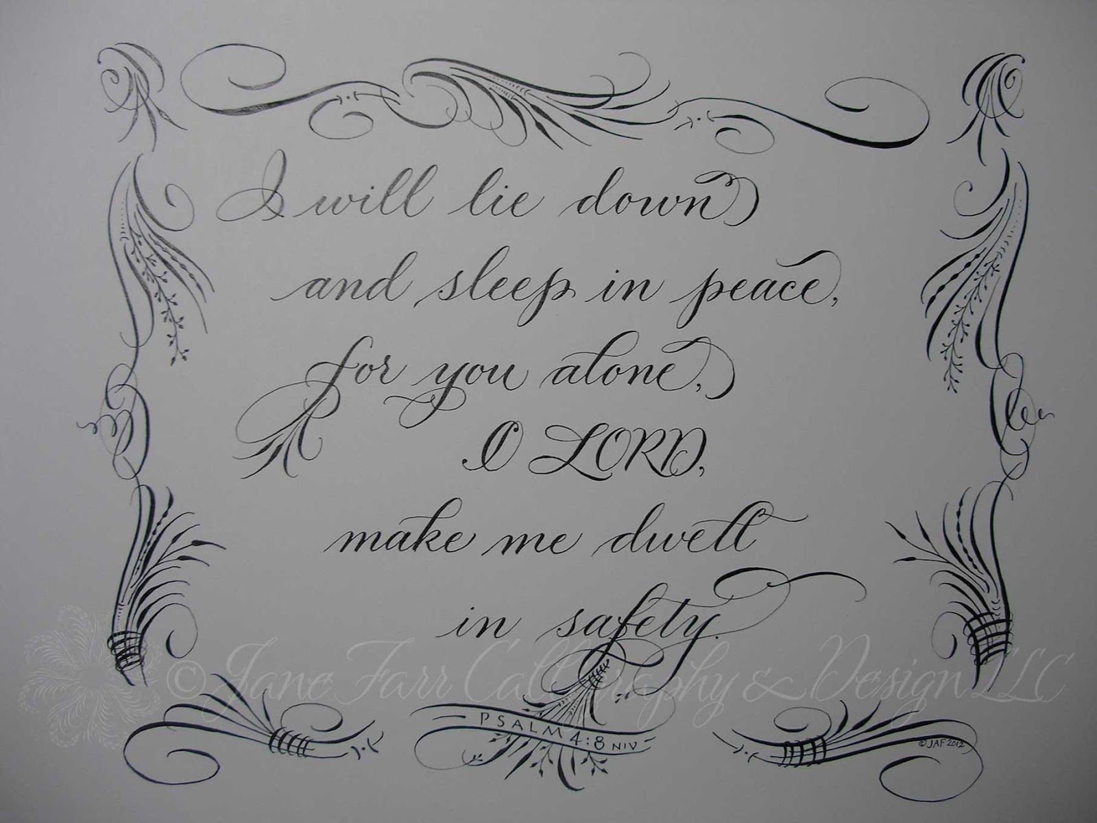 A Place To Flourish: Calligraphy Flourish Friday - Sleep in Peace