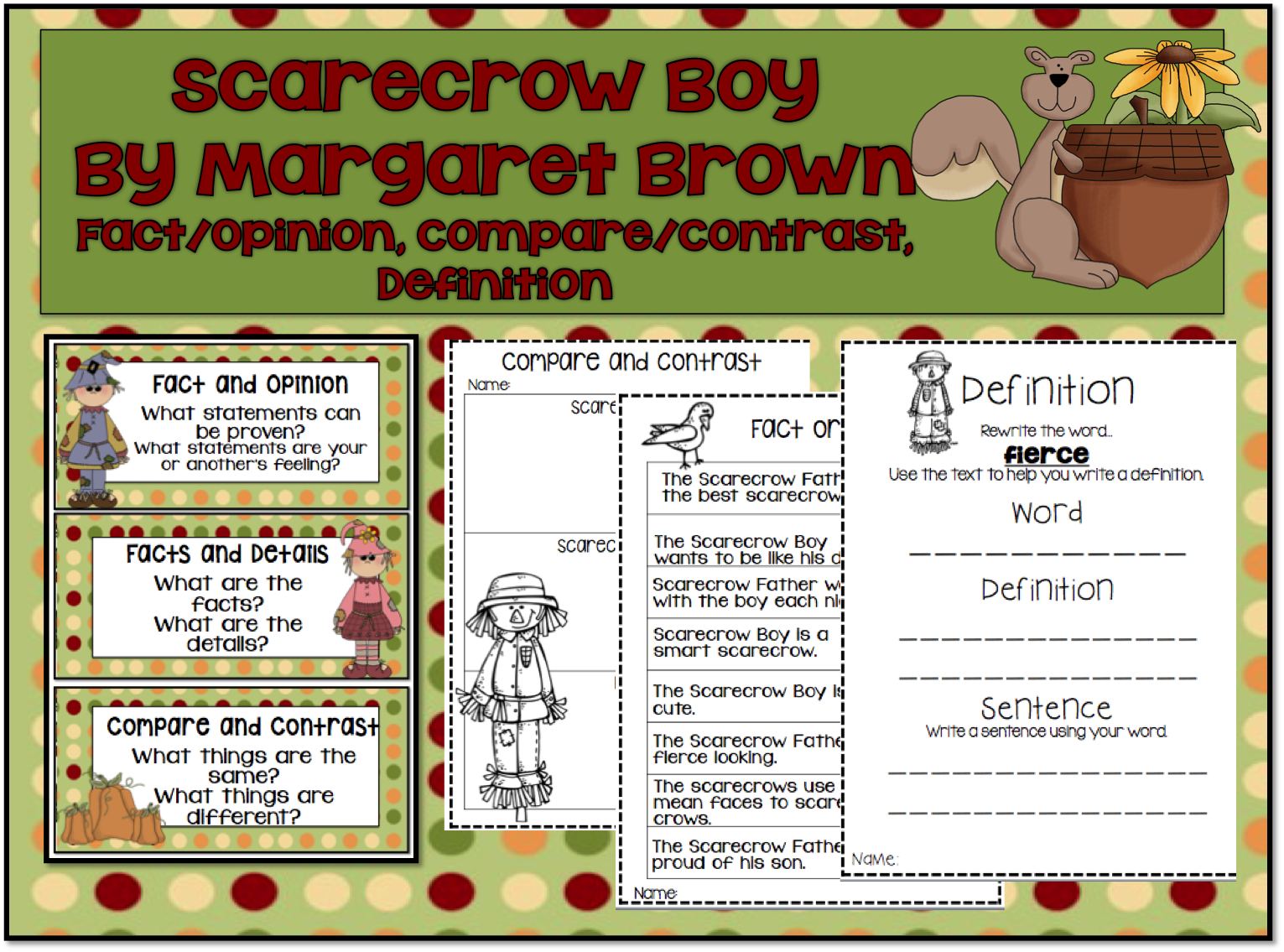 1st Grade Hip Hip Hooray!: Scarecrow Fun...Building Comprehension ...