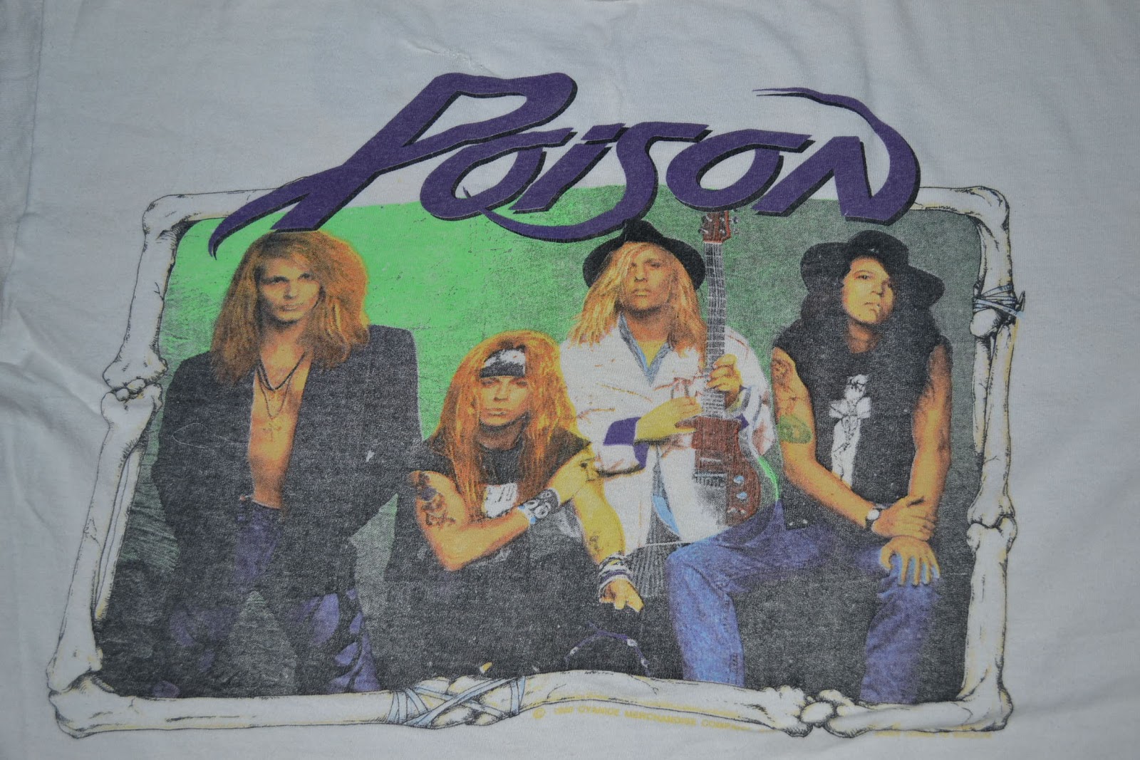 OldSchoolZone: Vintage 1990 POISON band Flesh and Blood Tour T-shirt