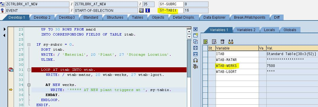 ABAP : control break statements-AT NEW
