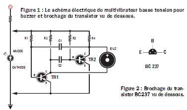 Un buzzer en parallèle avec une LED.