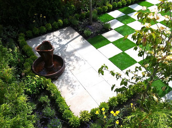 Garden And Patio Ideas: The Stunning Grass Checkerboard Landscaping Ideas