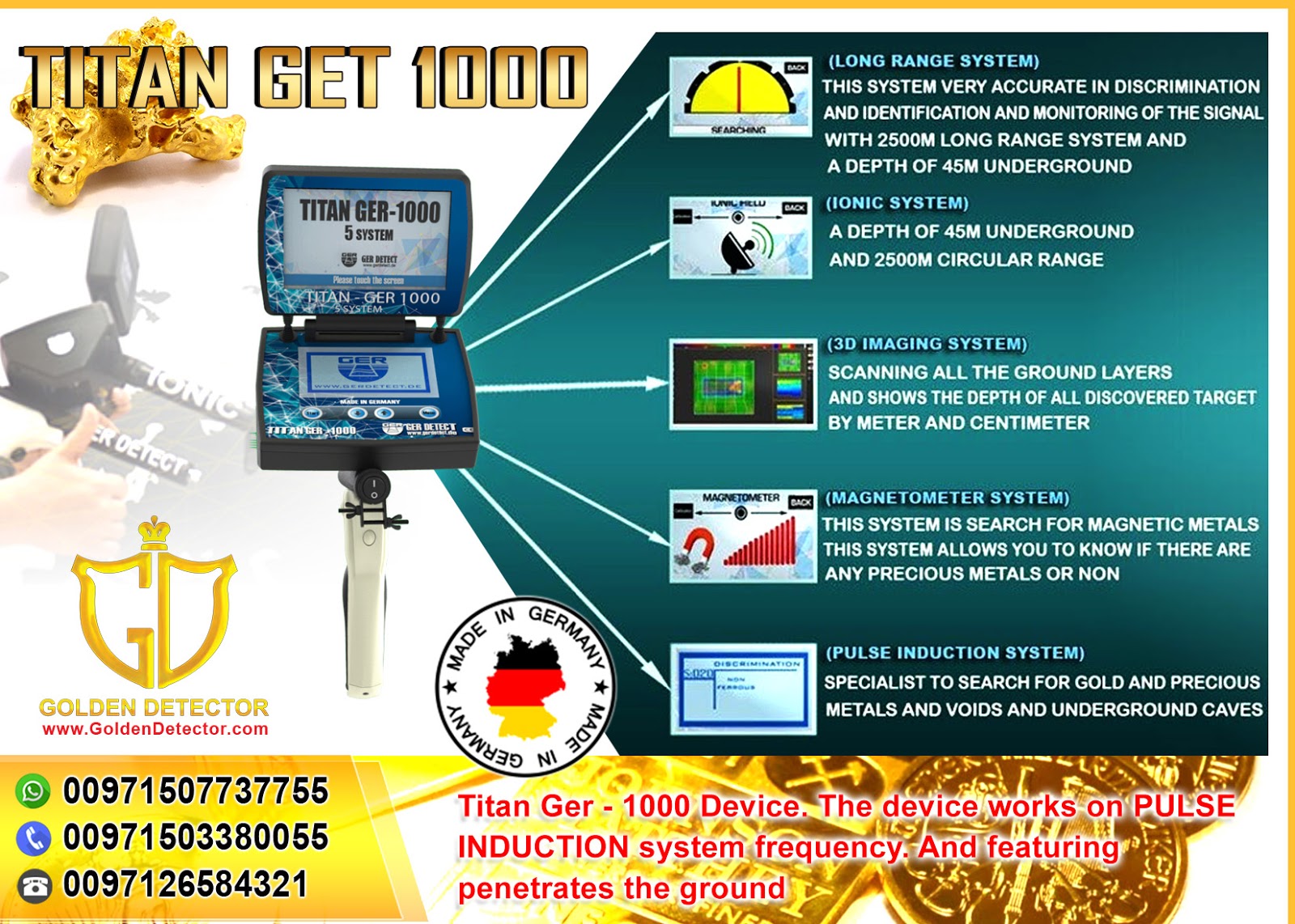 Gold and Metal detector | Titan Ger 1000