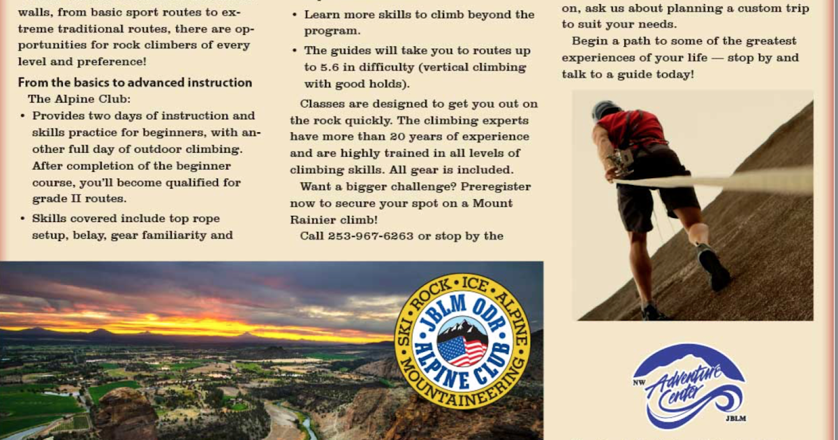 JBLM Outdoor Recreation: Rock Climbing