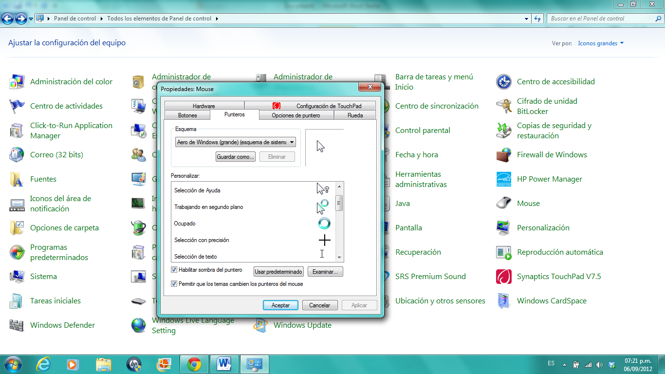 A B C de las T I C' S elizabeth: ¿Configuraciones panel de control?