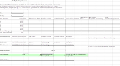 SPCC Tank Inspections...: Monthly Tank Inspections--Example