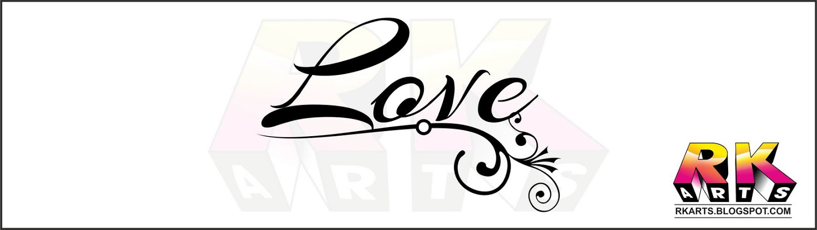 Love Calligraphy Title Design with Decorative Ornaments - RK arts
