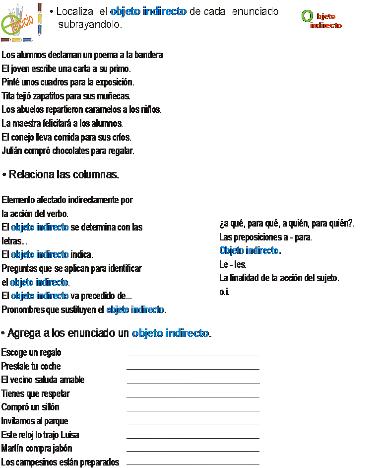 OBJETO DIRECTO E INDIRECTO - todo para tu clase