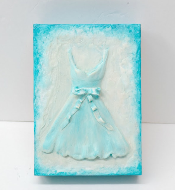 Donna J. Designs: Beautiful Sculpted Clay Dress on Wood Canvas