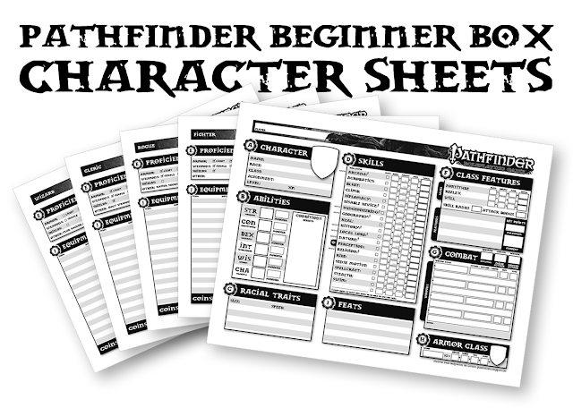 GIBLET BLIZZARD: Free PATHFINDER Beginner Box Character Sheets
