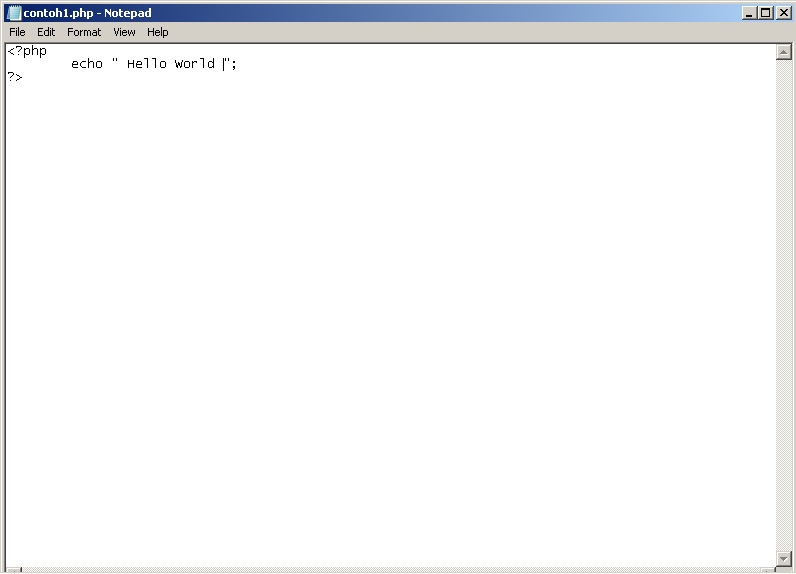 Membuat Hello World dengan Php