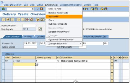 SAP Tutorials: Carryout availability check in sales order