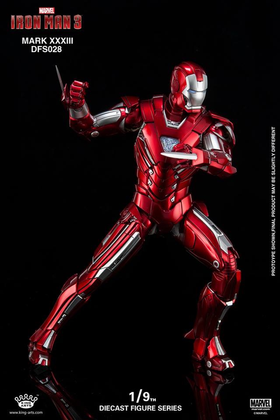 「銀色百夫長」King Arts《鐵甲奇俠3》1/9 Iron Man Mark 33 -Silver Centurion 合金人偶 ...