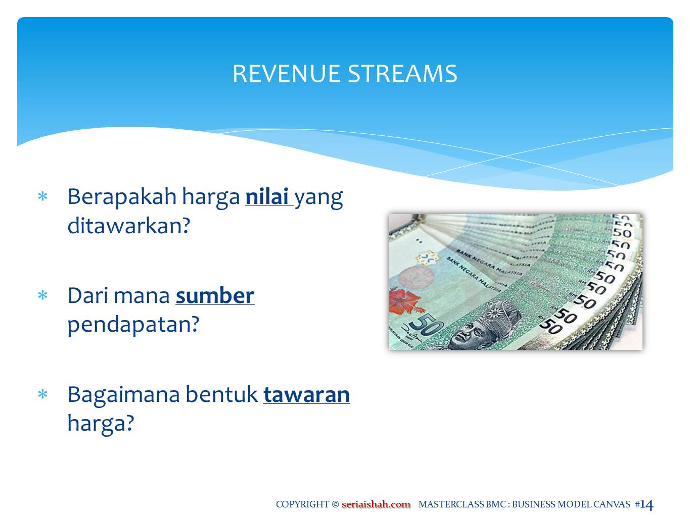 BMC (Business Model Canvas) & USAHAWAN: BMC 5 Revenue Stream