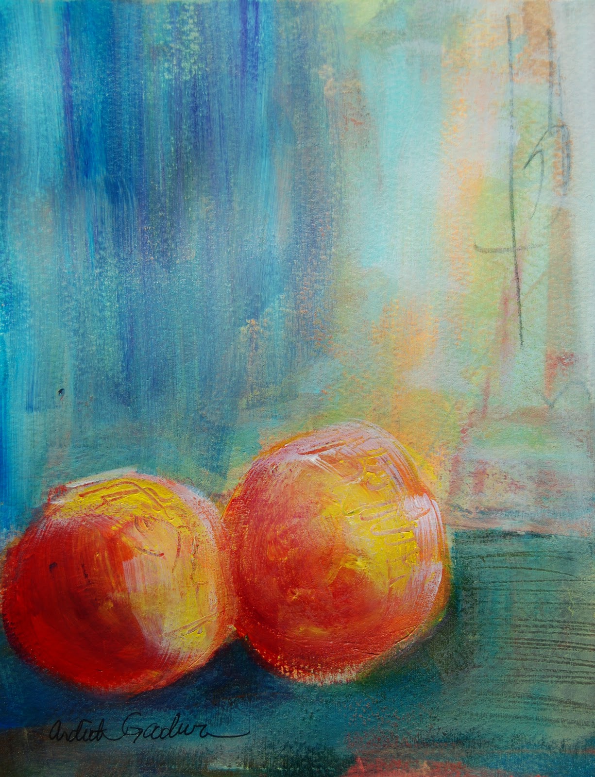 Push Past Ordinary: Mixed Media Acrylic Fruit Paintings