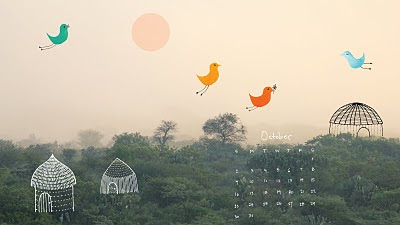 Geninne's Art Blog: October Desktop Calendar