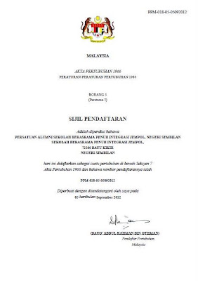 Persatuan Alumni SBP Integrasi Jempol: SIJIL PENGESAHAN & PENDAFTARAN ...